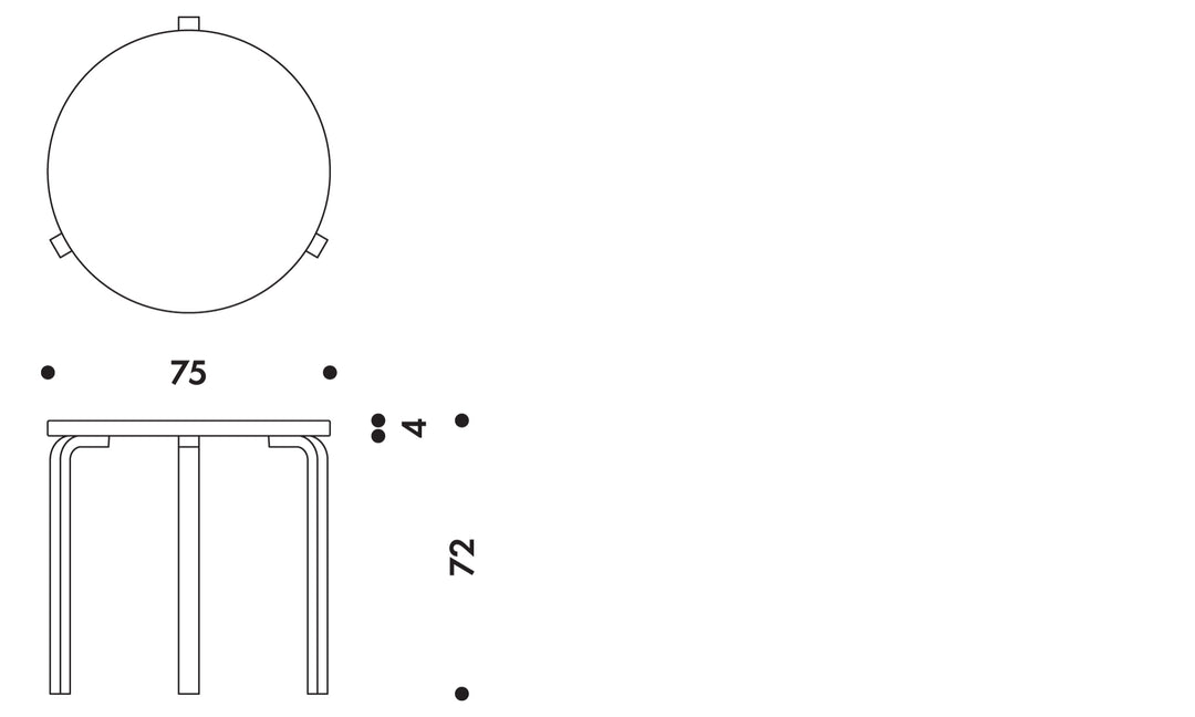 テーブル 90B（d. 75）ナチュラル ラッカー – Artek Tokyo Store